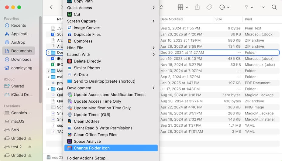 Change Folder Icon on Mac - iBoysoft MagicMenu Extension