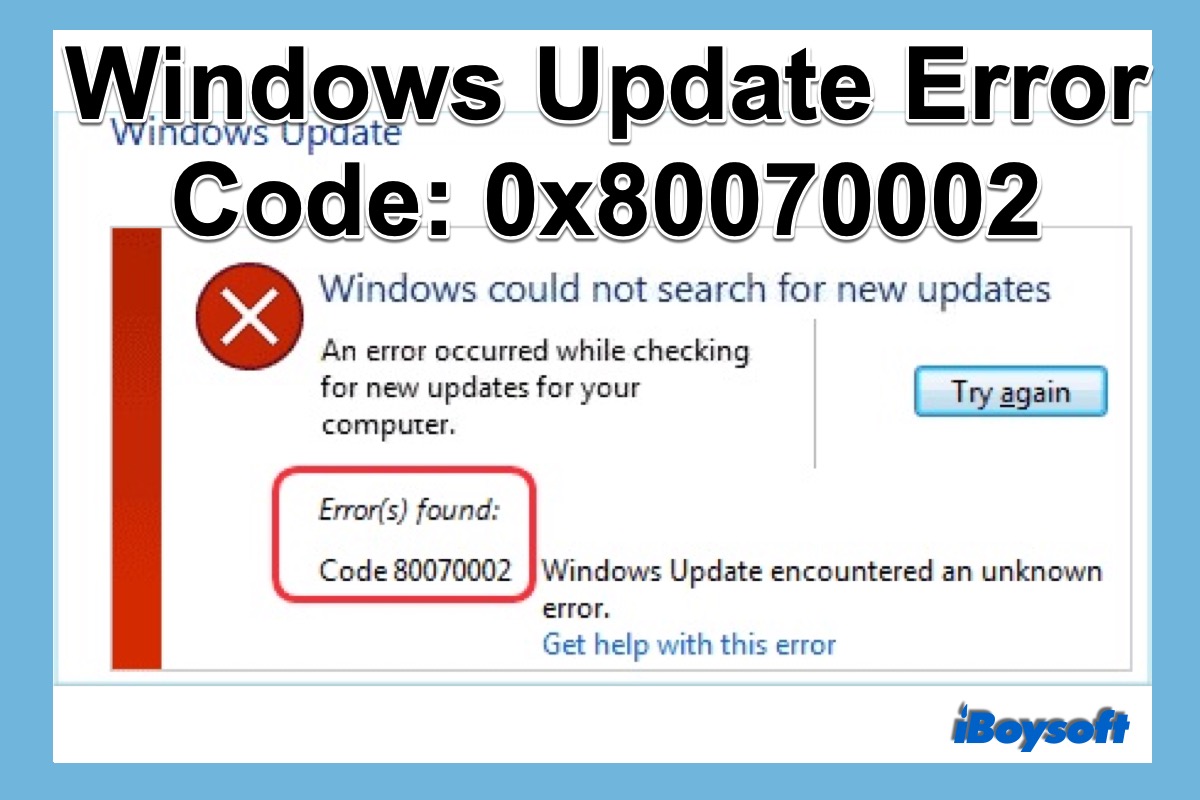 2024 How To Fix Windows Update Error Code 0x80070002 2024 How To Fix Windows Update Error Code 0x80070002