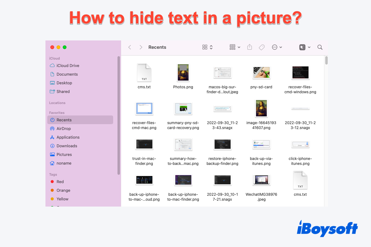 How To Hide Text In A Picture On Mac MacBook Pro 